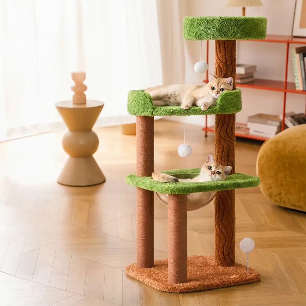 Playful Multi-Level Plush Activity Center Cat Tree with Space Capsule ...