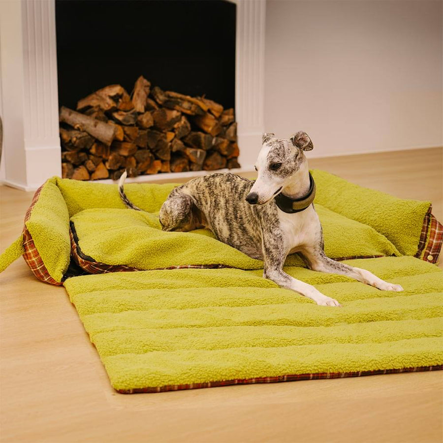 Large Washable Vintage Tartan Folding Blanket Dog Beds - Avocuddle ...