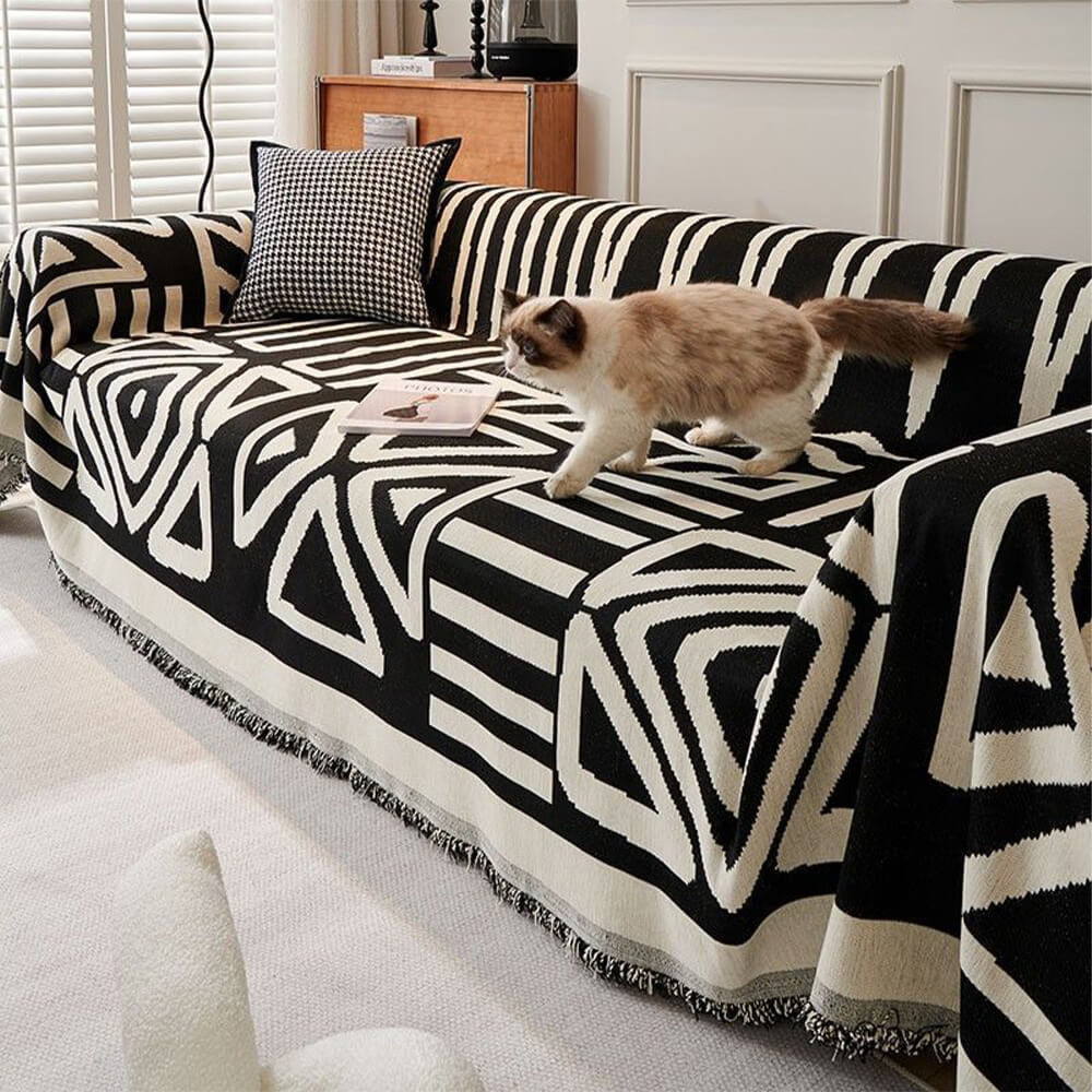 Five-Color Geometric Sofa Cover - Bold Patterns for a Modern Look ...