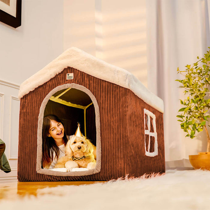 Christmas Snow House Dog House | Warm & Cozy Holiday Shelter for Large ...