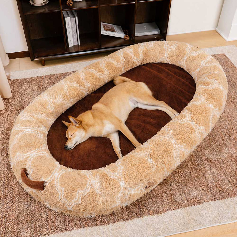 Classic Fluffy Super Large Donut Human Dog Bed - Cuddle Cradle - FUNNYFUZZY