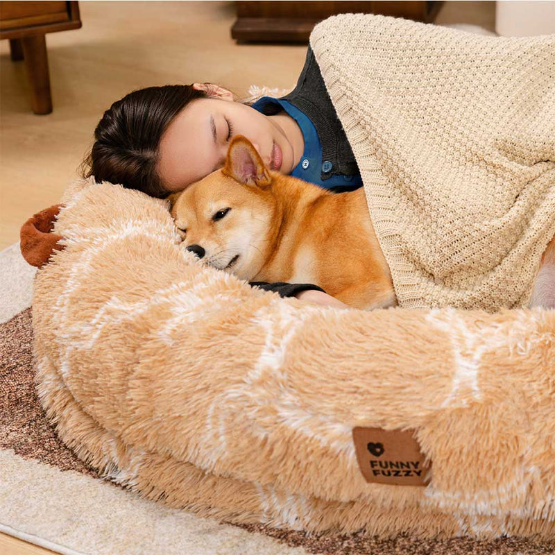 Classic Fluffy Super Large Donut Human Dog Bed - Cuddle Cradle - FUNNYFUZZY