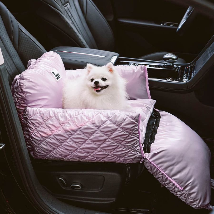 Cloud Luxury Quilted Dog Car Seat Booster Bed - FunnyFuzzy