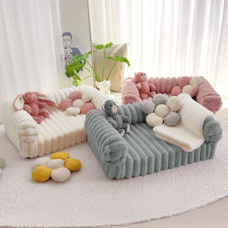Cream Fluffy Comfort Orthopedic Dog and Cat Sofa Bed - FUNNYFUZZY