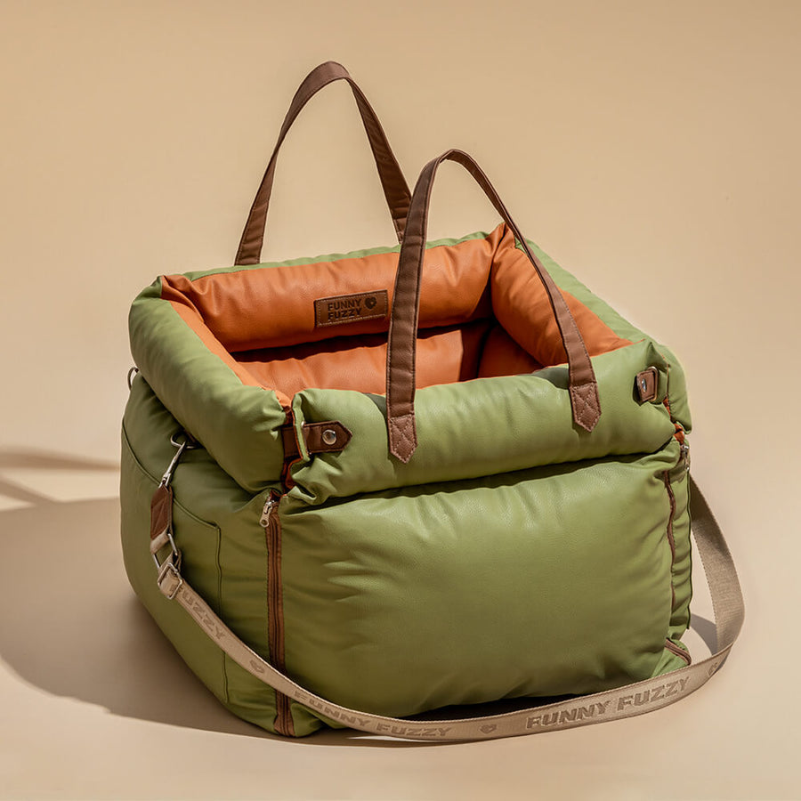 Deluxe Faux Leather Dog Car Seat | Urban Voyager Booster Bed