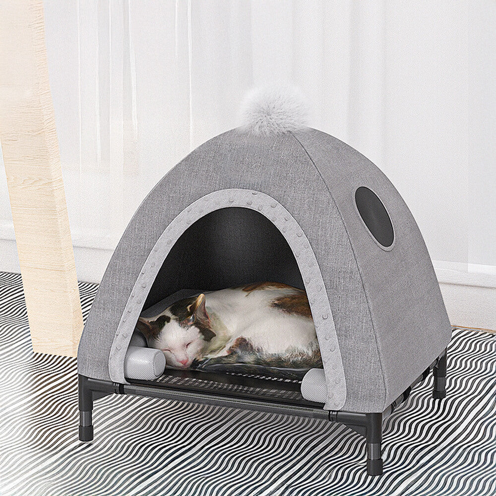 All-Season Orthopedic Support Detachable Raised Cot Cat & Dog Tent ...