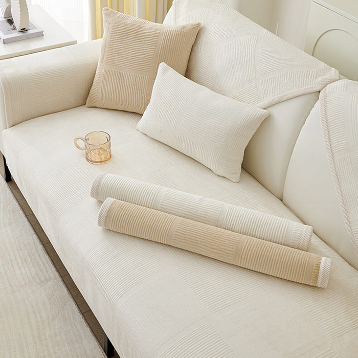 Classic Striped Square Plush Couch Cover - FUNNYFUZZY