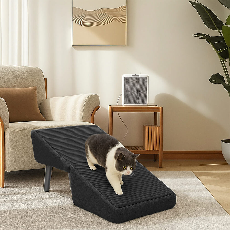 2-in-1 Convertible Wooden Home Step Stool Dog Ramp Stairs - FUNNYFUZZY