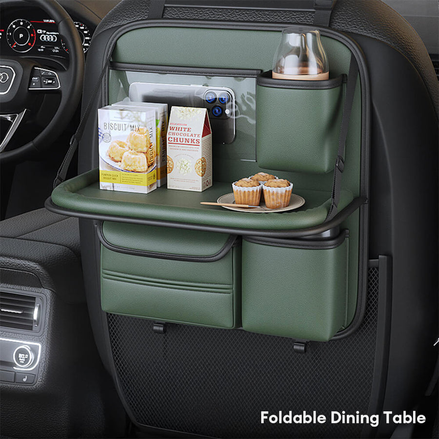 Car Backseat Foldable Organizer with Tray Table - FUNNYFUZZY