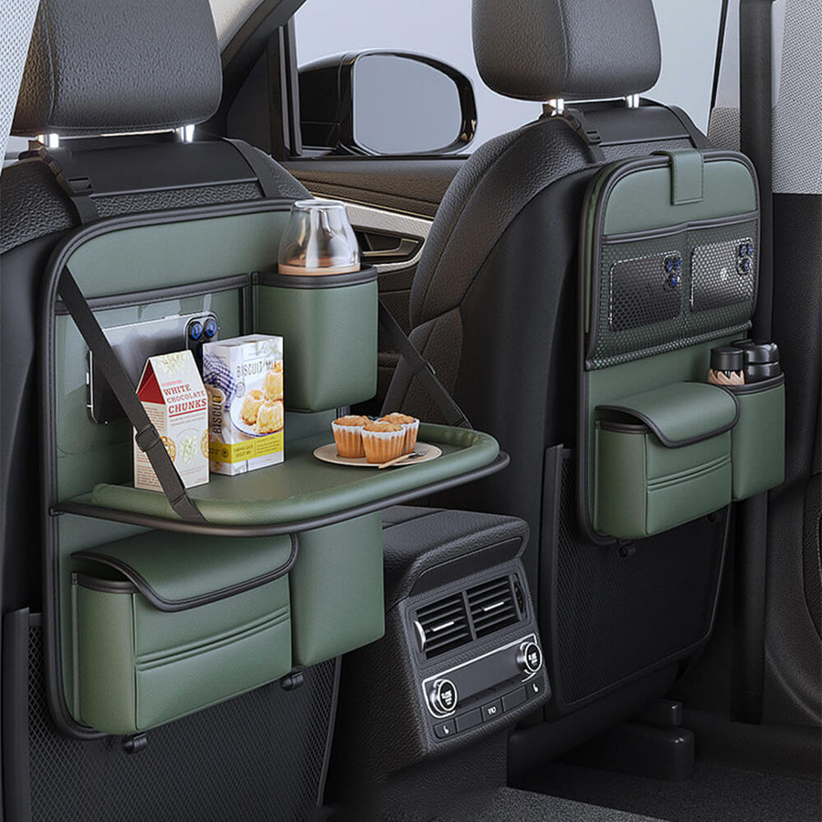 Car Backseat Foldable Organizer with Tray Table - FUNNYFUZZY