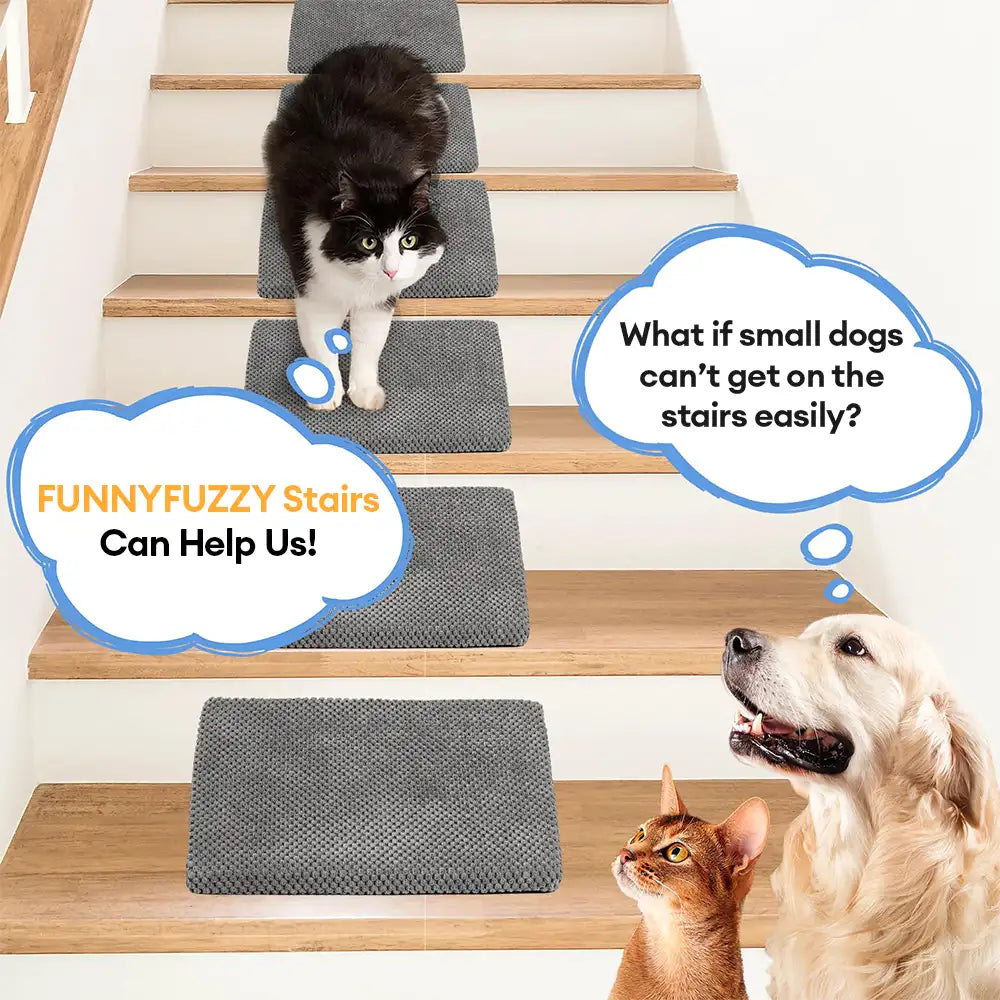 Modular Foam Dog Ramp Stairs for Staircase Stairs with Velcro - FUNNYFUZZY