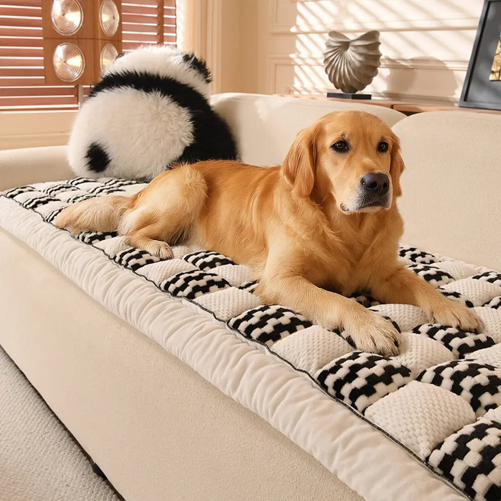 Handmade Plush Checkerboard Pet Mat Comfortable Couch Cover - FUNNYFUZZY