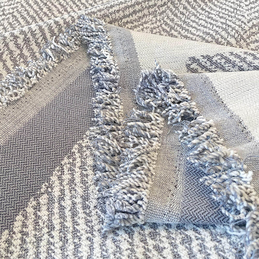 Herringbone Pattern Fringed Chenille Throw Couch Cover - FUNNYFUZZY