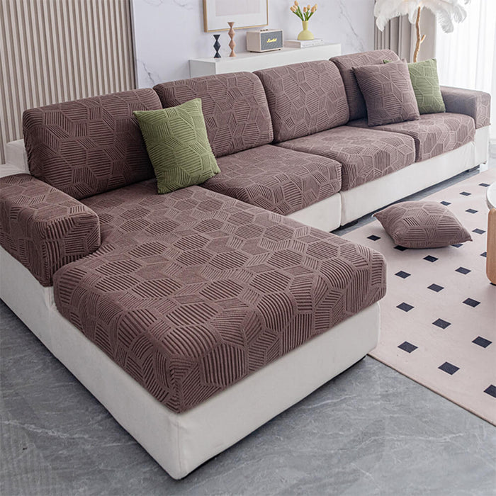 Honeycomb Pattern Water-resistant Stretch Full-Cover Magic Couch Cover ...