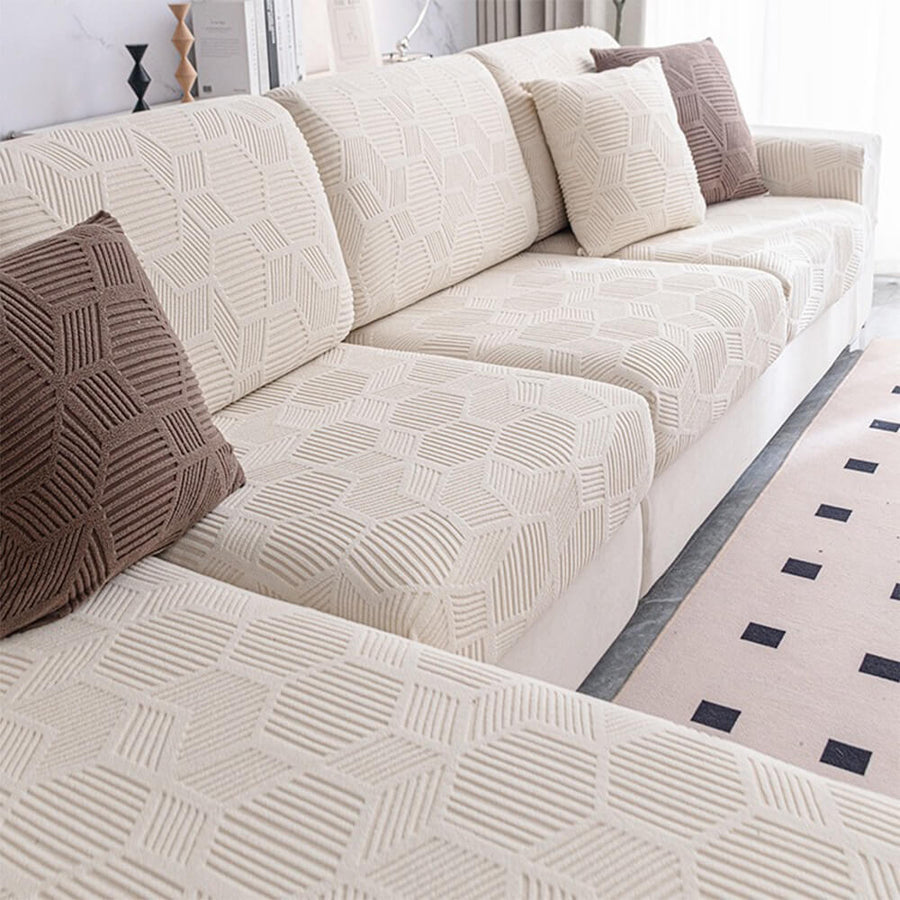 Honeycomb Pattern Water-resistant Stretch Full-Cover Magic Couch Cover ...