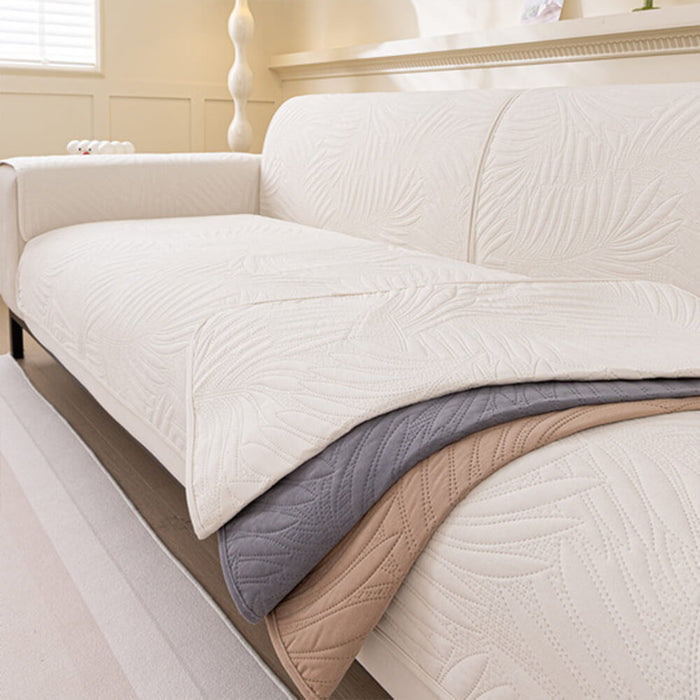 Large Leaf Pattern Water-resistant Sofa Protector Non-Slip Couch Cover ...