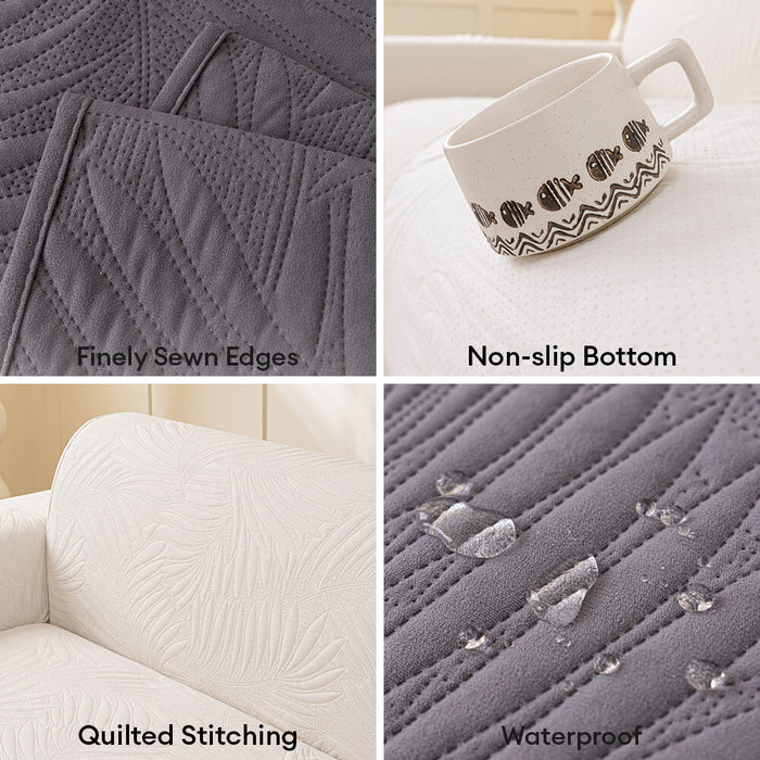 Large Leaf Pattern Water-resistant Sofa Protector Non-Slip Couch Cover ...