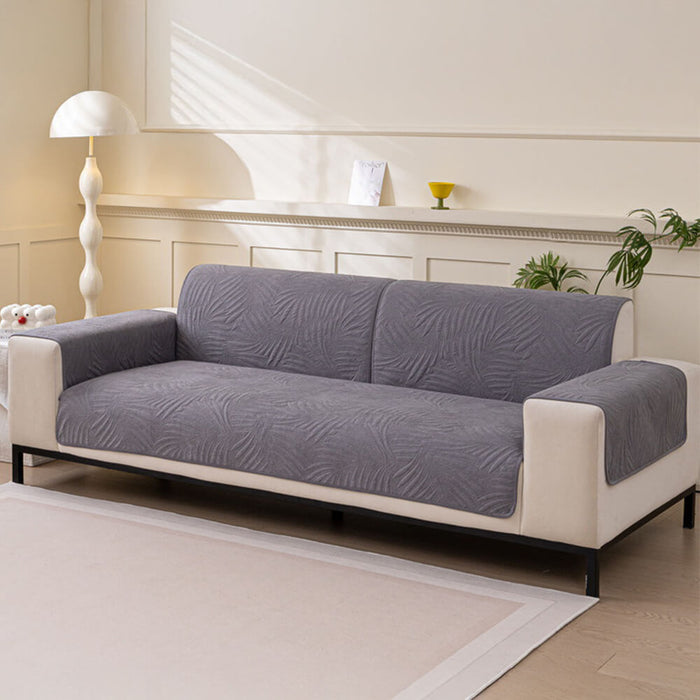 Large Leaf Pattern Water-resistant Sofa Protector Non-Slip Couch Cover ...