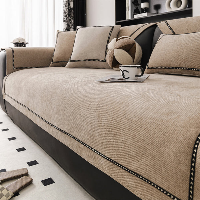 Simple Modern Jacquard High-Weight Non-Slip Chenille Couch Cover ...