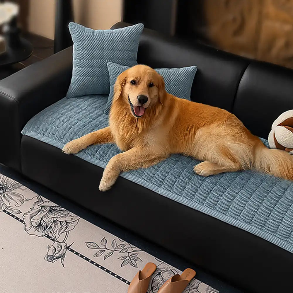 Square Corduroy Anti-Scratch Fabric Pet Friendly Non-Slip Couch Cover ...
