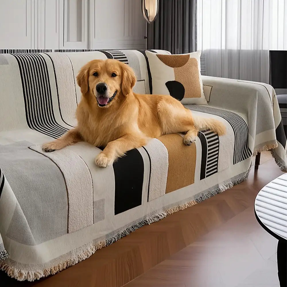 Stripe Art Scratch Resistant Chenille Multifunctional Sofa Protector ...