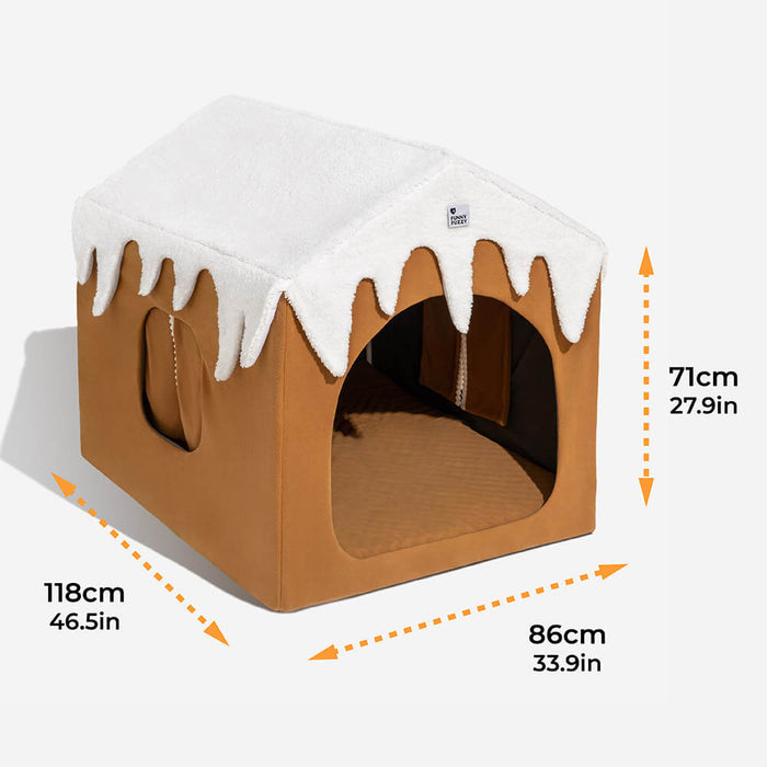 Christmas Snow House Dog House | Warm & Cozy Holiday Shelter for Large ...