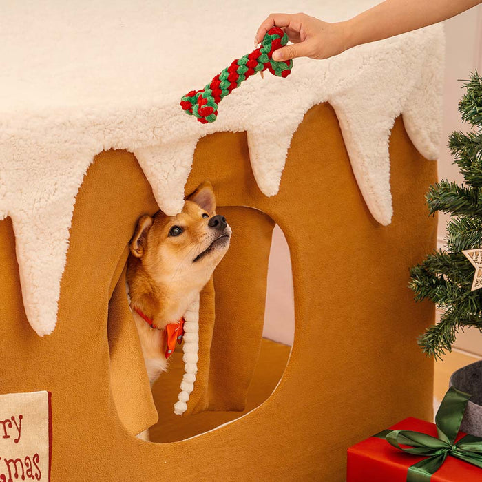 Christmas Snow House Dog House | Warm & Cozy Holiday Shelter for Large ...