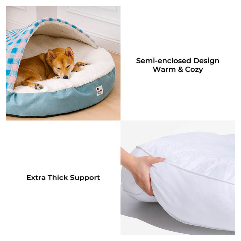 Round Canopy Dream Hideaway Dog Bed Pet Nest Bed - FunnyFuzzy