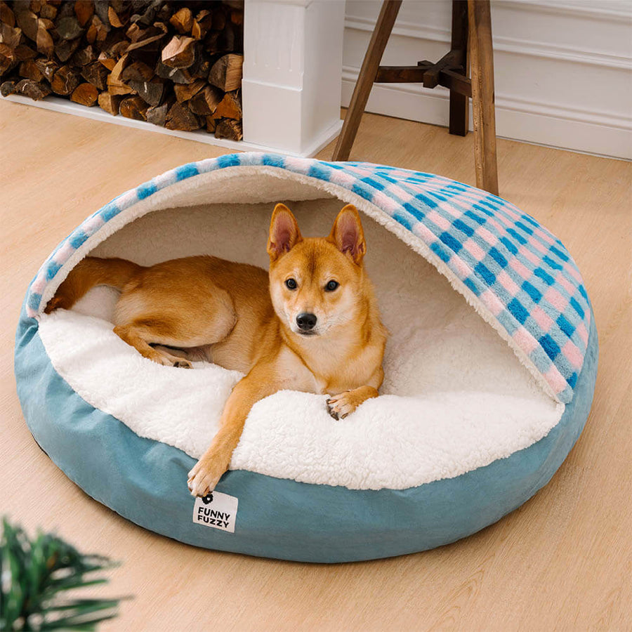 Round Canopy Dream Hideaway Dog Bed Pet Nest Bed - FunnyFuzzy