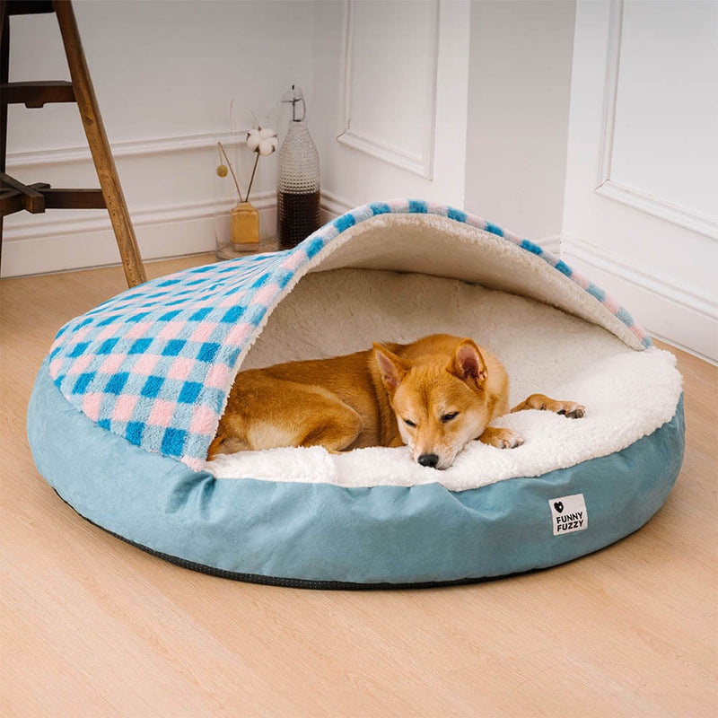 Round Canopy Dream Hideaway Dog Bed Pet Nest Bed - FunnyFuzzy
