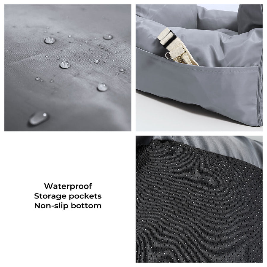 Travel Bolster Safety Waterproof Medium Large Dog Car Back Seat Bed ...