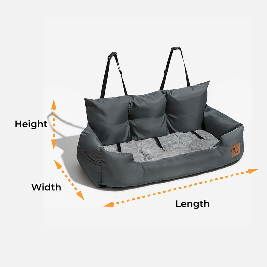 Travel Bolster Safety Waterproof Medium Large Dog Car Back Seat Bed ...