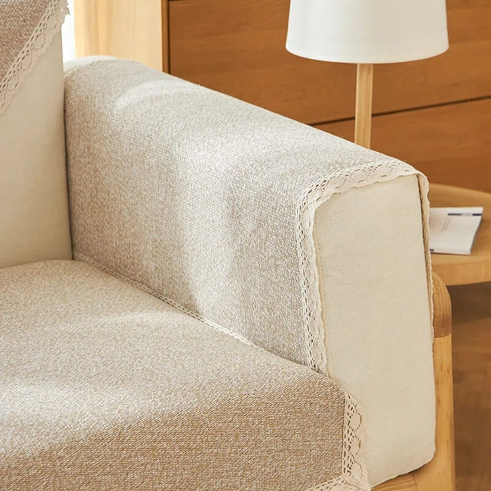 Hand-woven Cotton Linen Non-slip Couch Cover for All Seasons - FunnyFuzzy