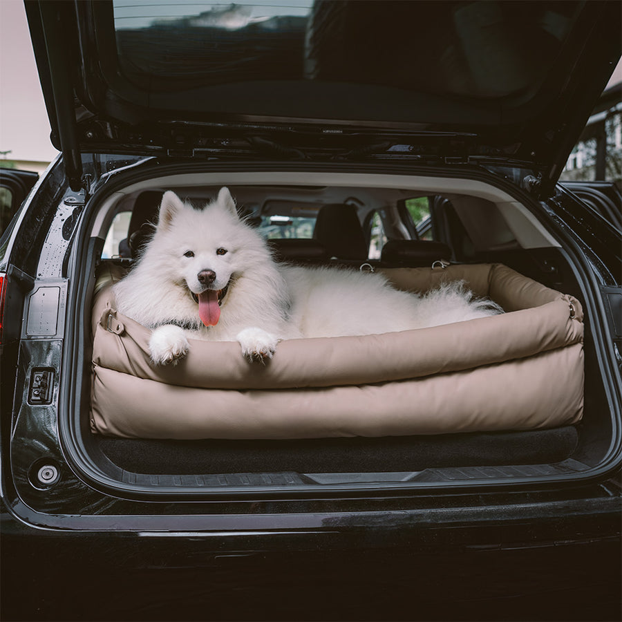 Large Deluxe Faux Leather Dog Car Seat Booster Bed - Urban Voyager ...