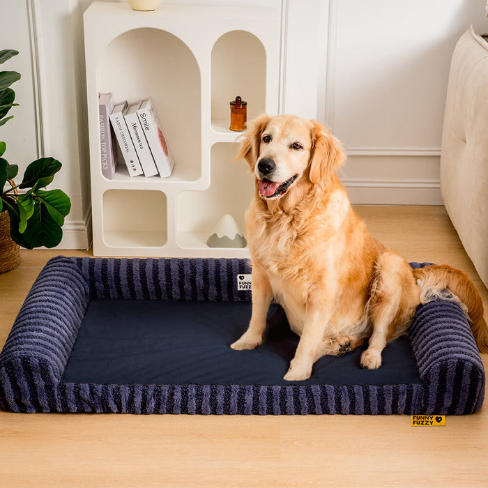 Deluxe Fluffy Full Support Anxiety Relieving Large Dog Bed - FunnyFuzzy