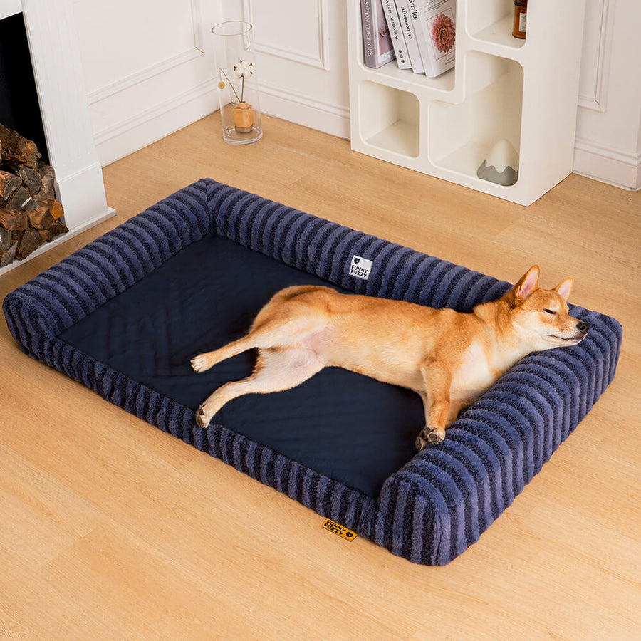 Deluxe Fluffy Full Support Anxiety Relieving Large Dog Bed - FunnyFuzzy