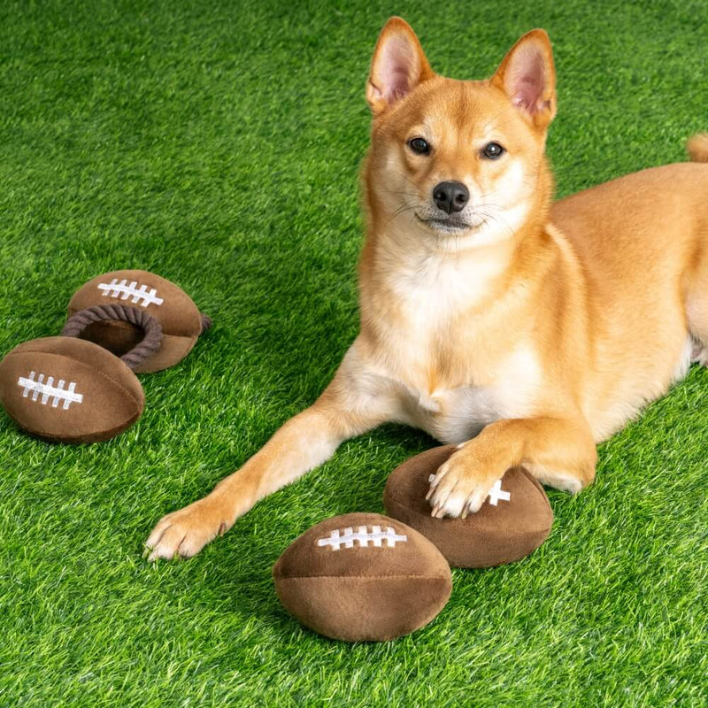 Super Bowl Plush Rugby Football Sound Toy Dog Interactive Toy - FunnyFuzzy