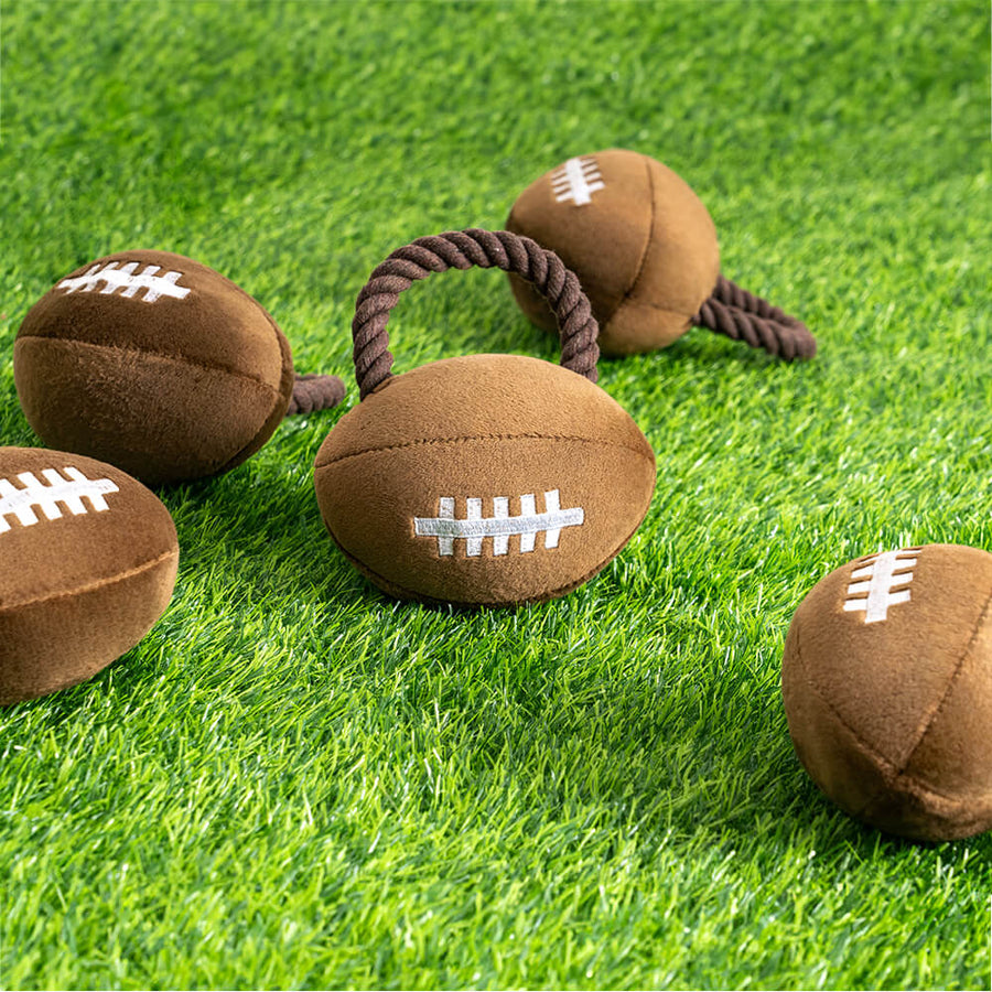 Super Bowl Plush Rugby Football Sound Toy Dog Interactive Toy - FunnyFuzzy