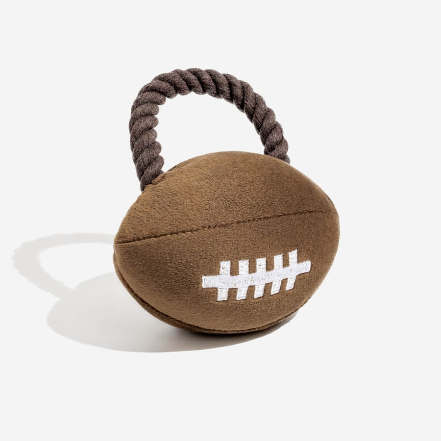 Super Bowl Plush Rugby Football Sound Toy Dog Interactive Toy - FunnyFuzzy