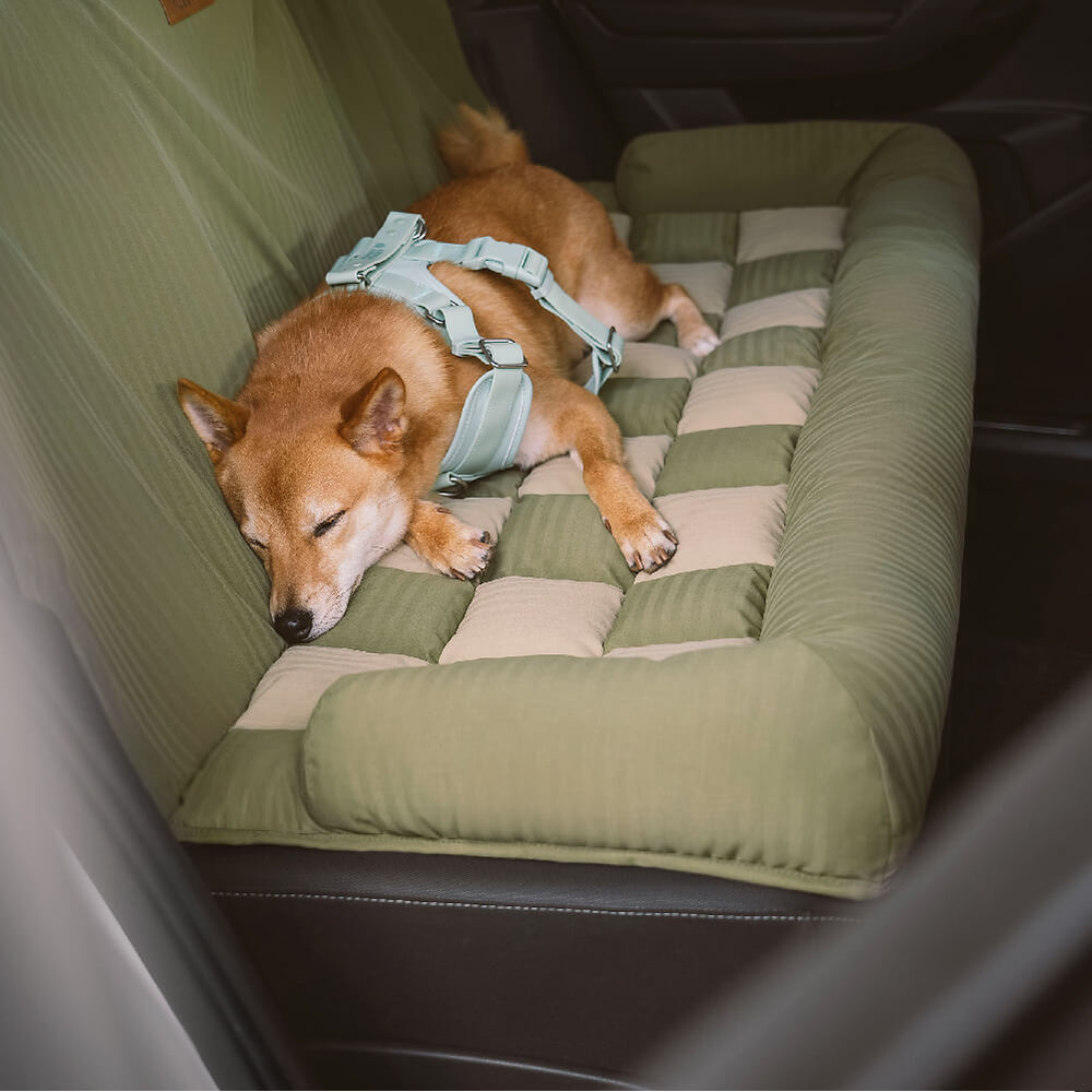 Travel Bolster Safety Back Seat Large Dog Car Seat Bed - Chessboard ...