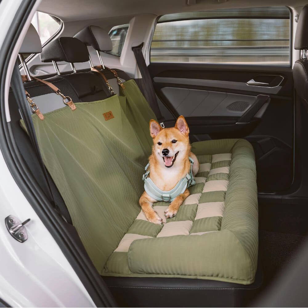 Travel Bolster Safety Back Seat Large Dog Car Seat Bed - Chessboard ...