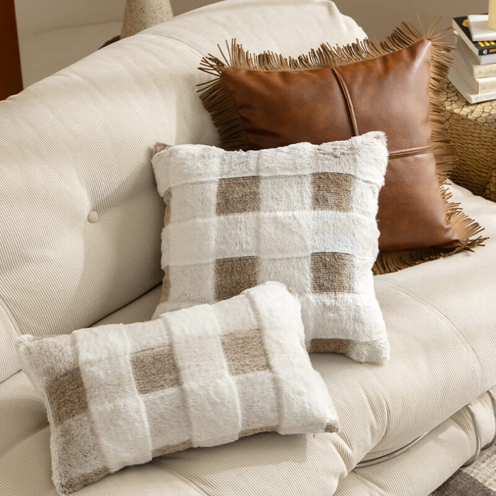 Ultra-Soft Plush Full-Cover Checkerboard Couch Cover - FUNNYFUZZY