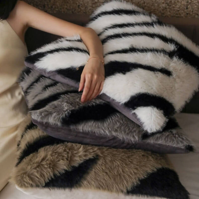Zebra Thickened Fluffy Fur Bed Sheet Set - FunnyFuzzy