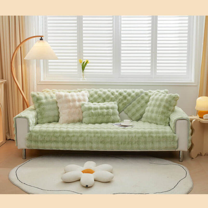 Cozy Plush Solid Colour Non-slip Couch Cover - FunnyFuzzy