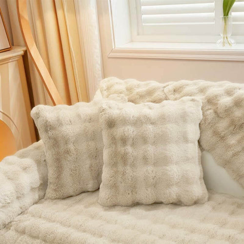 Cozy Plush Solid Colour Non-slip Couch Cover - FunnyFuzzy
