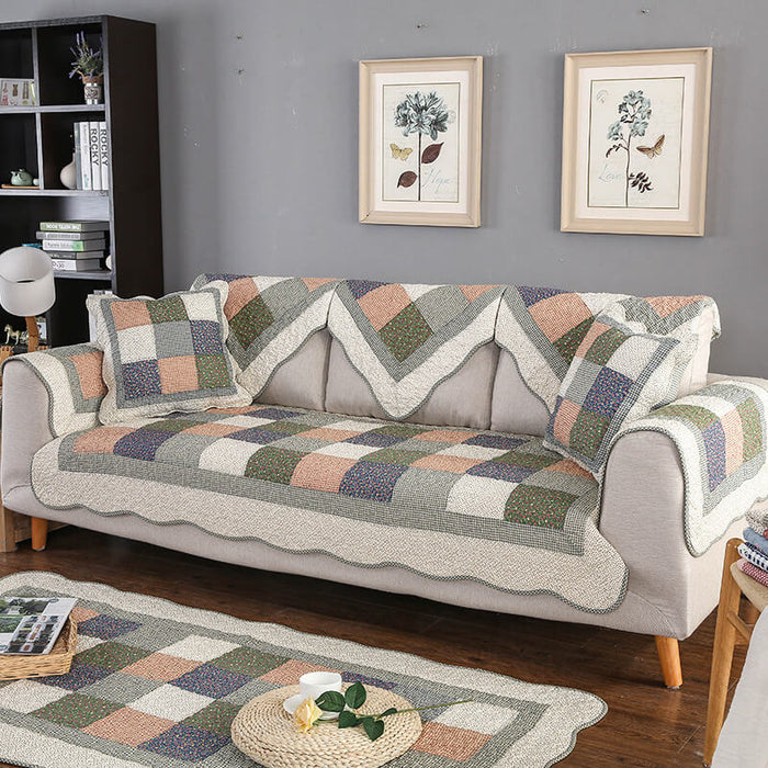 Cotton Quilted Washable Non-slip Couch Cover - FunnyFuzzy