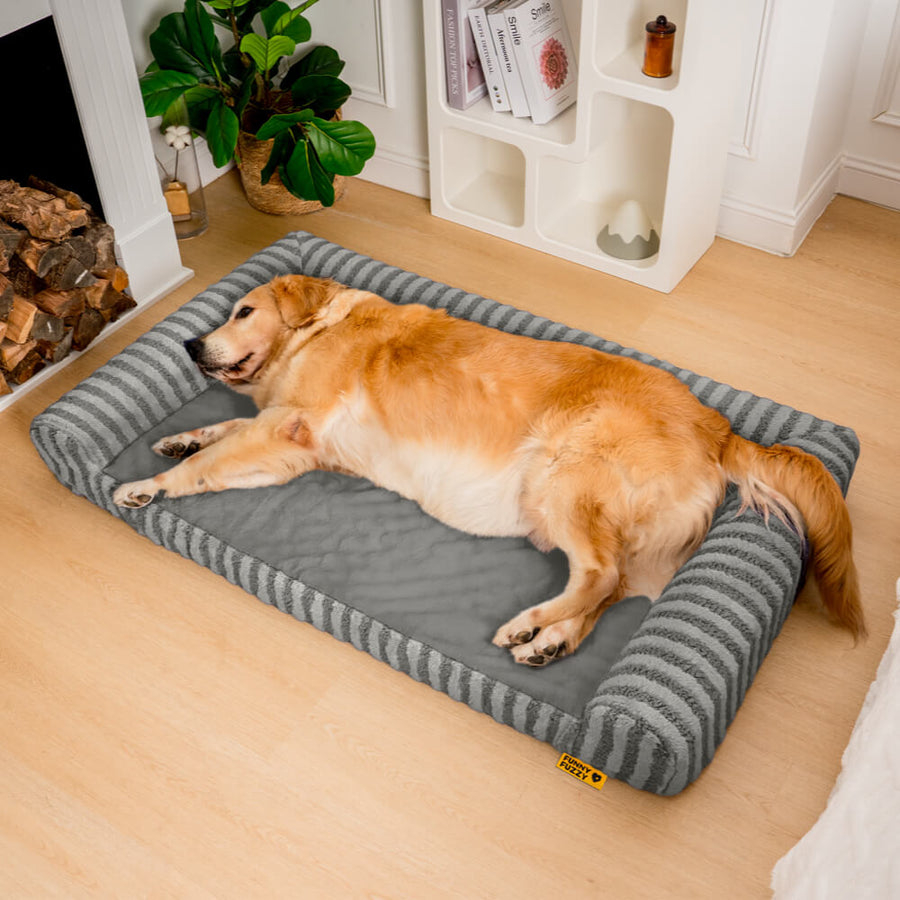 Deluxe Fluffy Full Support Anxiety Relieving Large Dog Bed - FunnyFuzzy
