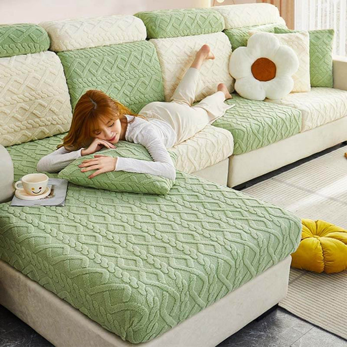 Full Wrap Soft Fleece Couch Cover | Snug, Stretchy & Pet-Friendly ...
