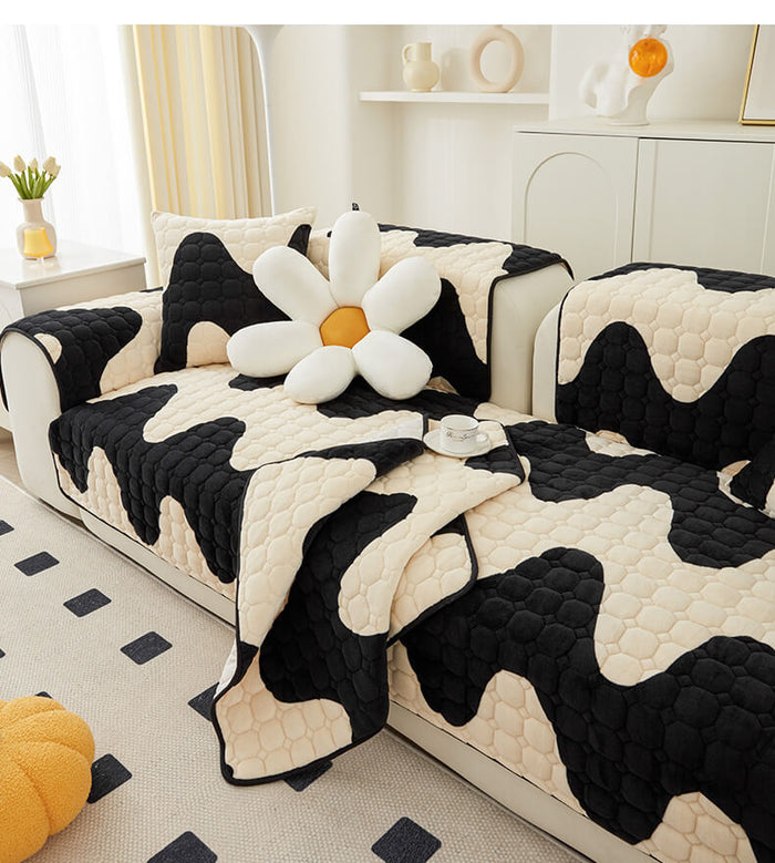 Milk Velvet Sofa Cover Furniture Non-slip Protection Couch Cover ...