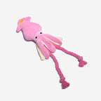 Pink Squid Squeaky Plush Dog Toy - FunnyFuzzy